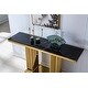 Modern Rectangular Marble Console Table, 0.71" Thick Marble Top, Double ...